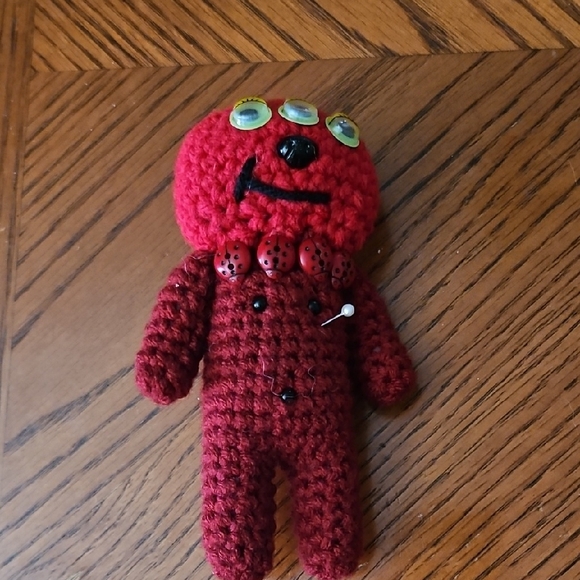 house of Nicole | Toys | Whimsical Red Crochet Voodoo Buddy | Poshmark